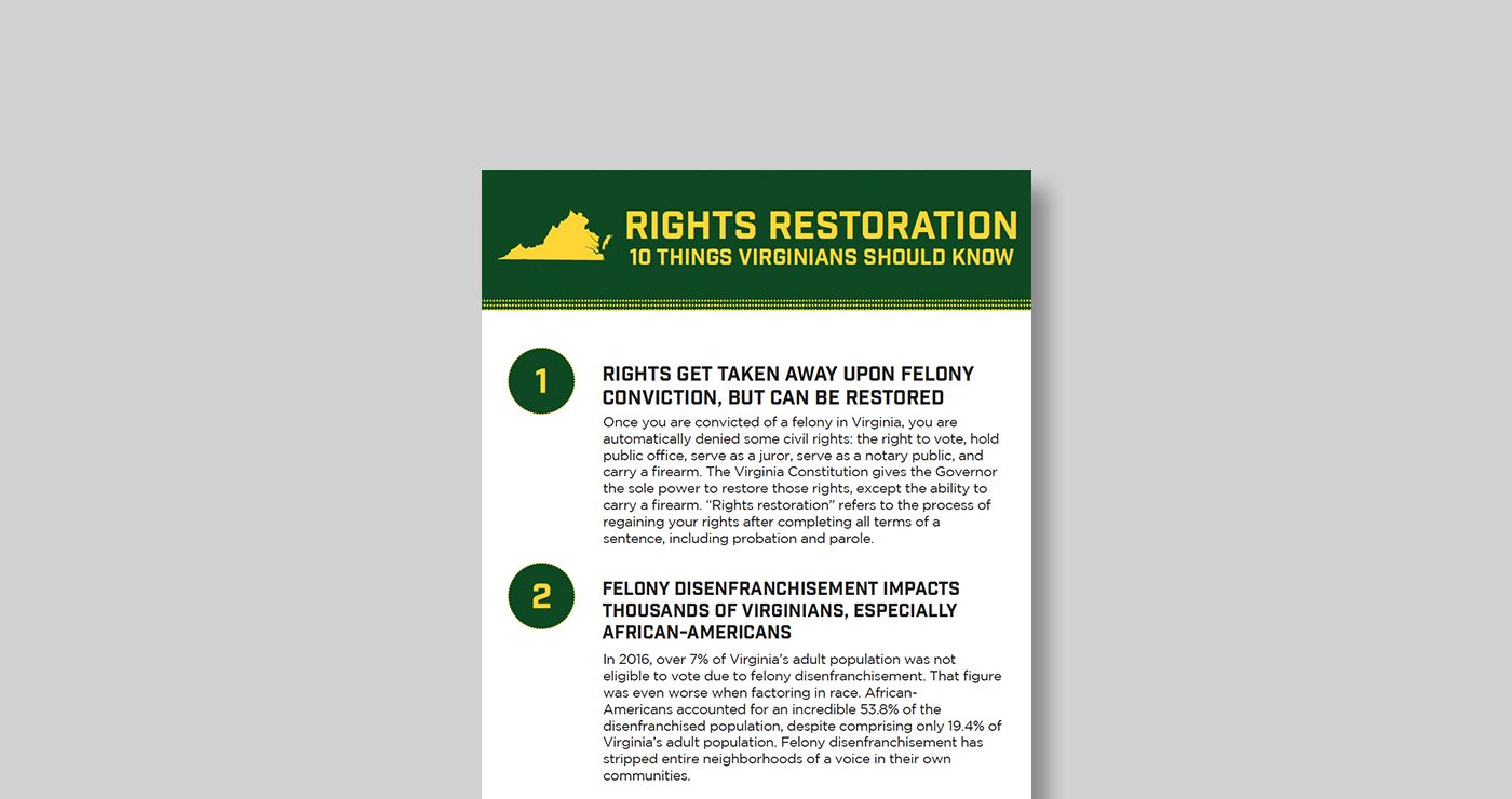 Rights Restoration: 10 Things Virginians Should Know - Advancement Project